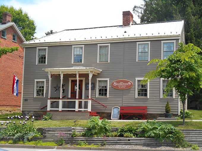 Swansdowne Antiques occupies a stately gray colonial where yesterday's treasures await new homes. Every small town needs a place where the past is lovingly preserved.