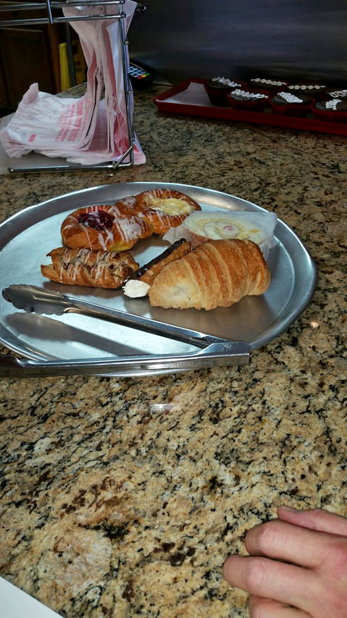 Sweet meets savory in this bakery-caf&eacute; tableau. The pastry in the background is plotting to follow you home after you've devoured your tamale.