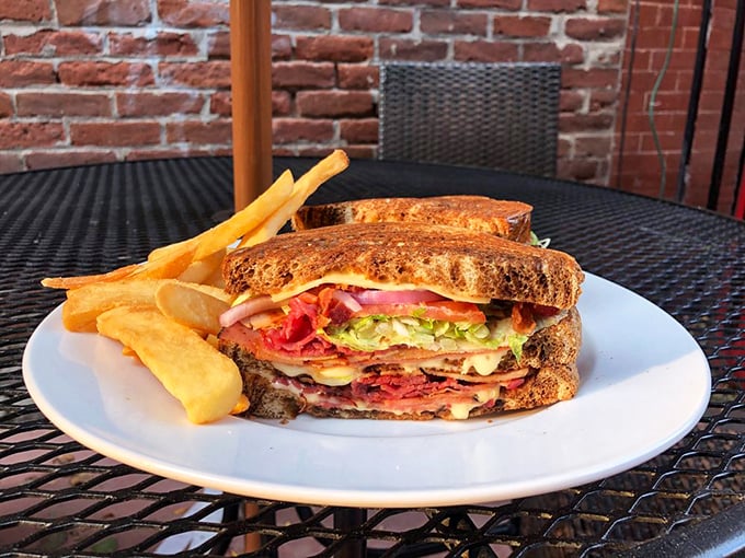 This isn't just a sandwich – it's The Royal Mile's triple-decker tribute to proper lunching, with layers that would make a British architect proud.