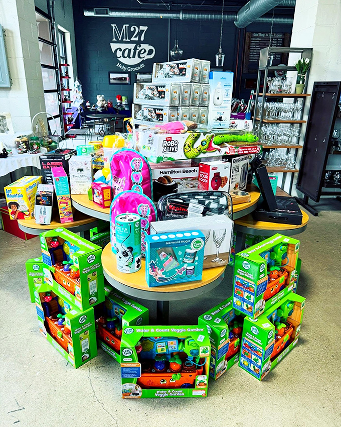 The toy section: where nostalgia meets bargain hunting. These LeapFrog gardens might grow the next generation of thrift store enthusiasts.