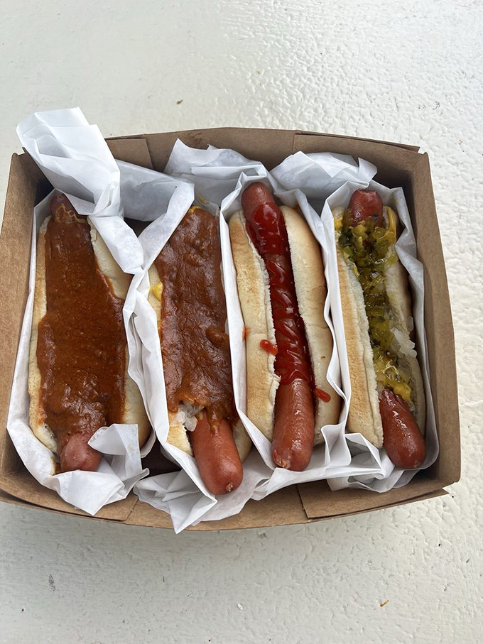 A quartet of hot dog perfection. Like the Beatles of fast food &ndash; each one bringing something special to the harmony.