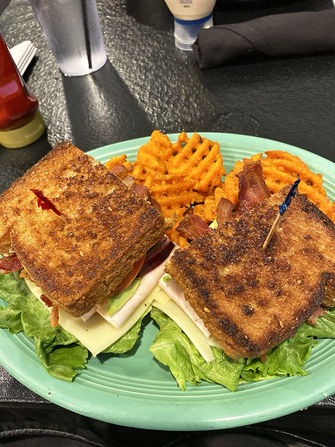 This sandwich isn't just assembled, it's architected. Fresh ingredients stacked with precision that would make Frank Lloyd Wright nod in approval.