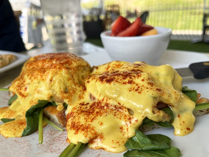 Eggs Benedict gets a plant-based makeover that would make your carnivore grandfather do a double-take. The hollandaise sauce is the real magic trick here.