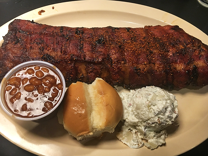 This isn't just a rack of ribs&mdash;it's a meat masterpiece with the kind of bark that makes tree trunks jealous.
