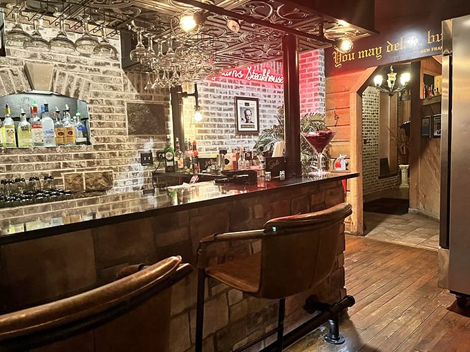 The bar area, with its exposed brick and warm lighting, feels like the living room of that friend who always knows how to make you feel welcome.