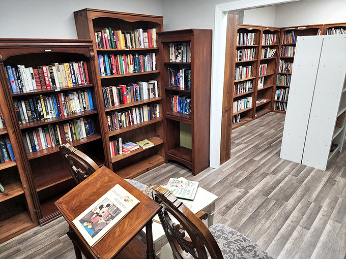 The book section&mdash;a literary labyrinth where old paperbacks and hardcovers patiently wait to transport readers to worlds both familiar and forgotten.
