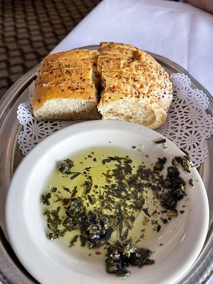 This isn't just bread and olive oil&mdash;it's the opening act that whispers, "Pace yourself, friend, the seafood symphony is just beginning."