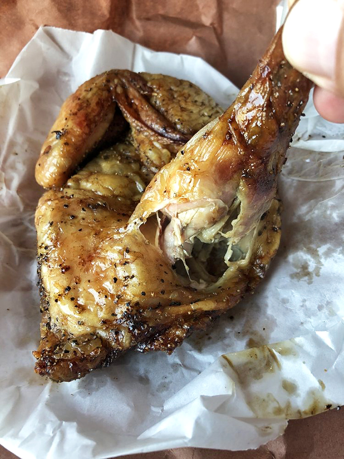 Smoke-kissed chicken that proves even the humble bird can achieve greatness with enough time, smoke, and Texan know-how.