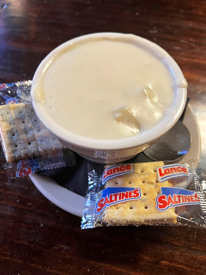 A tale of two textures: velvety chowder meets crusty, golden-topped goodness. This is the kind of pairing that makes taste buds applaud.