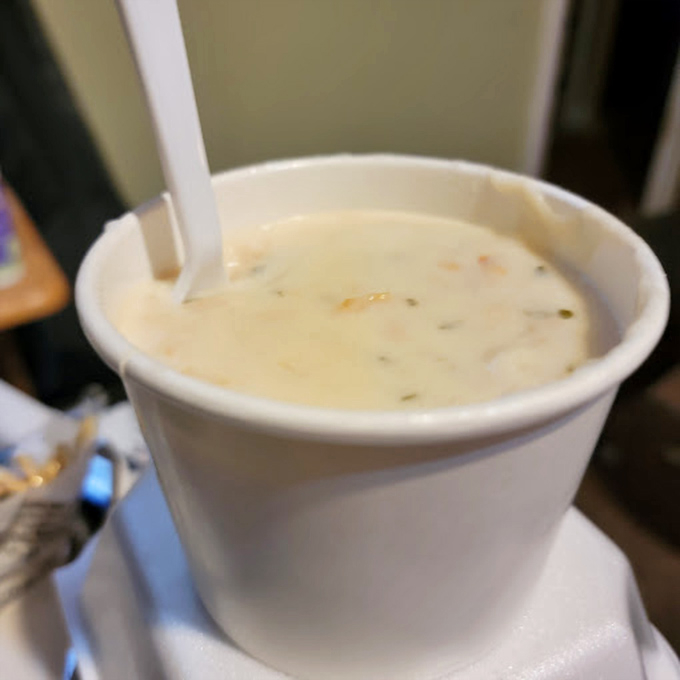Oyster crackers floating atop this chowder like delicious little life rafts in a sea of creamy perfection. This is what happiness looks like in bowl form.