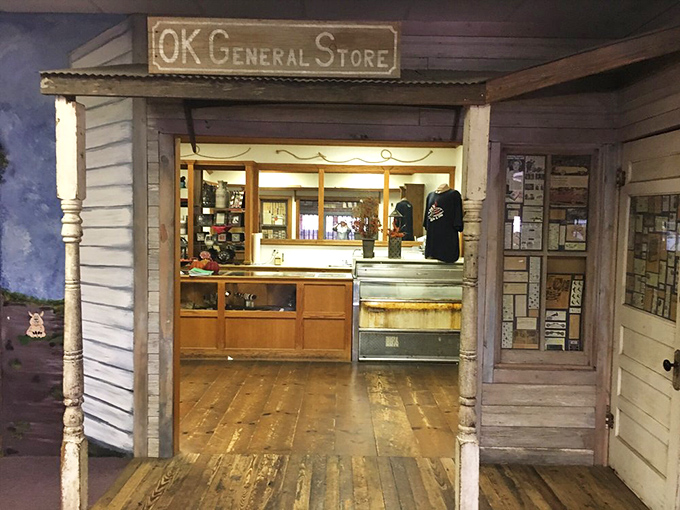 The "OK General Store" entrance adds a touch of nostalgic Americana that perfectly sets the stage for the comfort food awaiting inside.