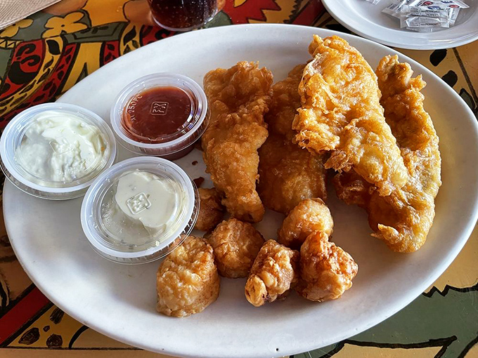 Golden-battered fish that's so perfectly crisp, it makes you wonder if the chef has some sort of secret pact with the frying gods.