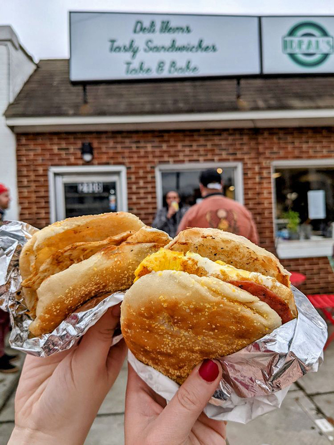 A breakfast sandwich that makes alarm clocks worthwhile. The perfect harmony of crispy bread and melty cheese could convert morning grouches into sunrise enthusiasts.