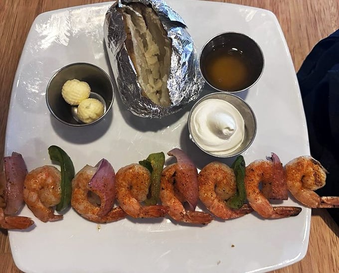 These grilled shrimp aren't just seafood, they're little ambassadors of the ocean bringing coastal flavors to the mountains, complete with their own buttery diplomat.