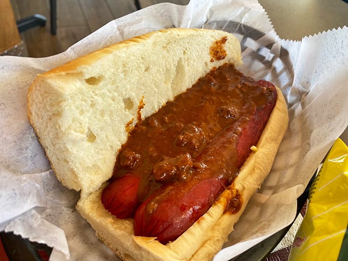 Hot dogs get the Neptune treatment too. This chili-topped beauty proves that even the humble frankfurter can achieve greatness.