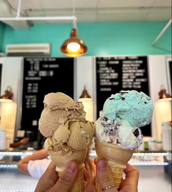 Two scoops of pure happiness, where the blue ice cream isn't just a color but a mood elevator. Therapy has never tasted this good.