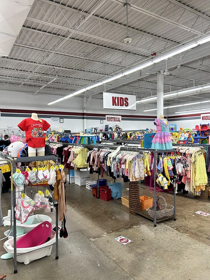 Kid's clothing paradise! Because children outgrow clothes faster than you can say "I just bought that yesterday."