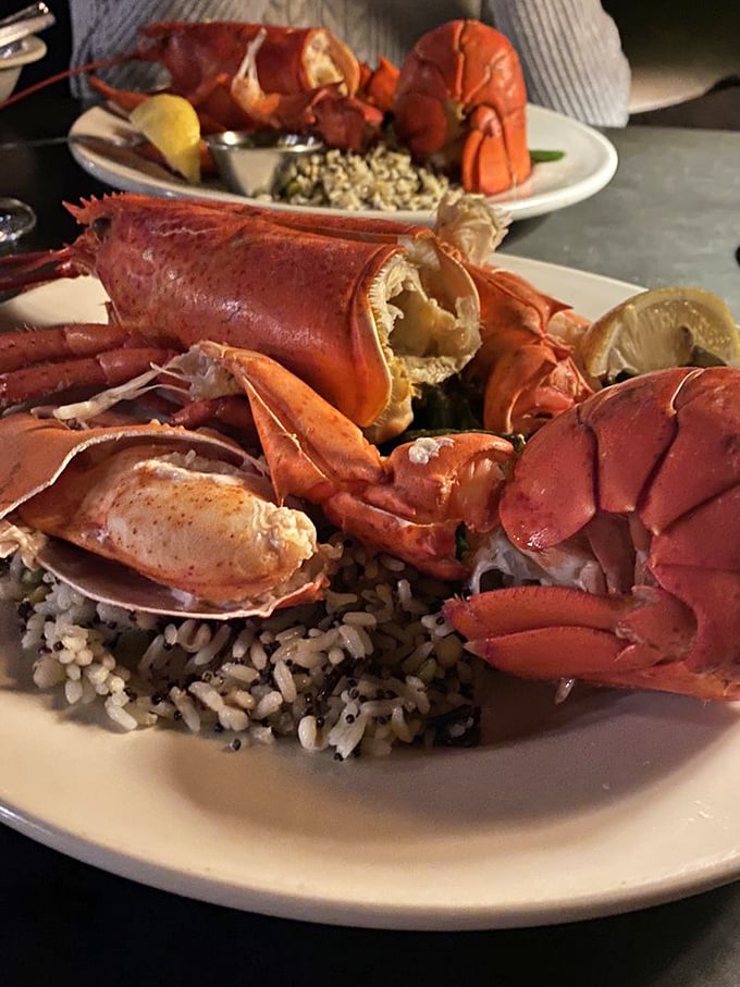 Ocean royalty served on a throne of wild rice. These lobsters didn't sacrifice themselves for nothing&mdash;this is crustacean celebration on a plate.
