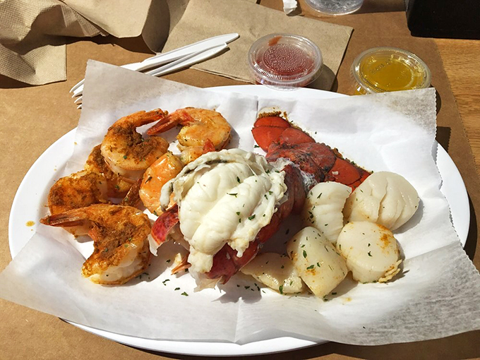 The seafood sampler that launches a thousand "I should have ordered that" sighs from neighboring tables. Pure maritime magic on paper.