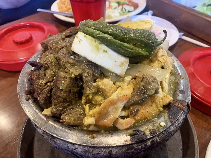 The Molcajete arrives like a volcanic event&mdash;steaming, bubbling, and demanding your full attention with its medley of meats and vegetables.