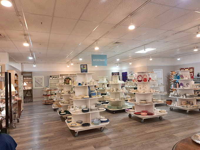 Kitchenware displays feature everything from everyday plates to hidden gems&mdash;arranged on rolling carts for easy browsing and unexpected discoveries.