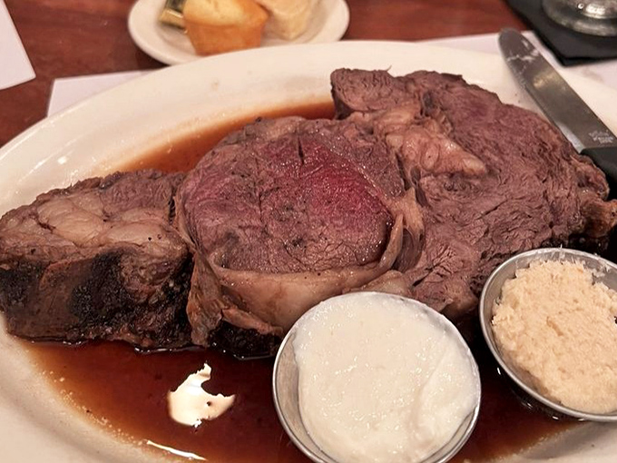 Prime rib so perfectly cooked it makes vegetarians question their life choices. Those sides aren't playing supporting roles&mdash;they're co-stars in this meaty drama.