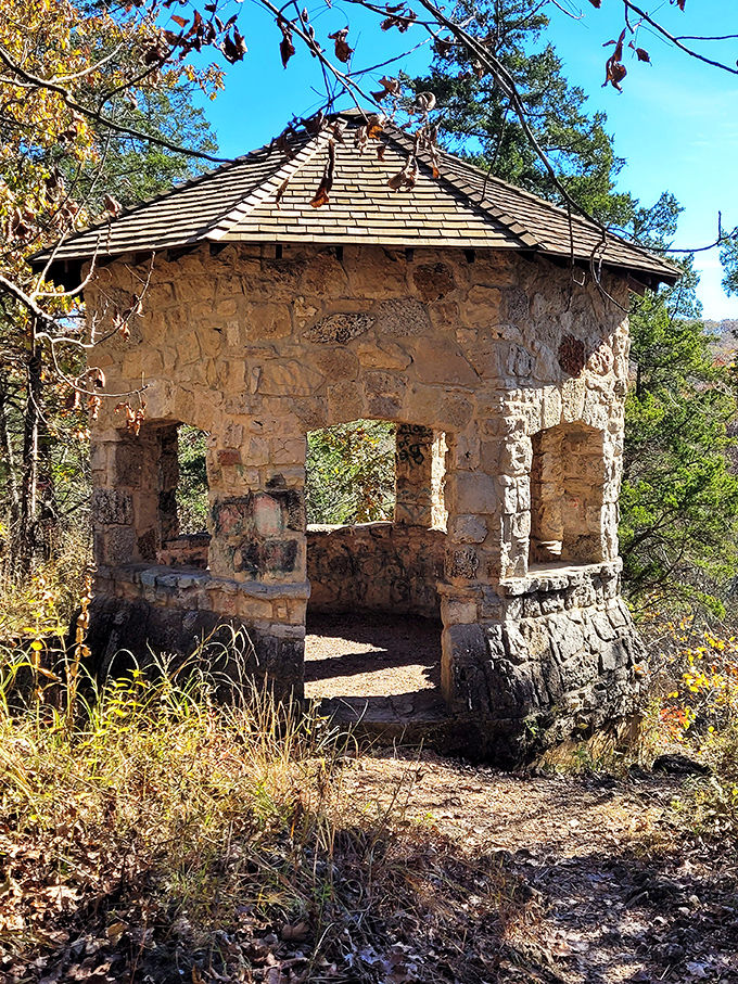 This historic stone shelter, built by the CCC in the 1930s, stands as a peaceful lookout spot that Instagram influencers haven't yet discovered.
