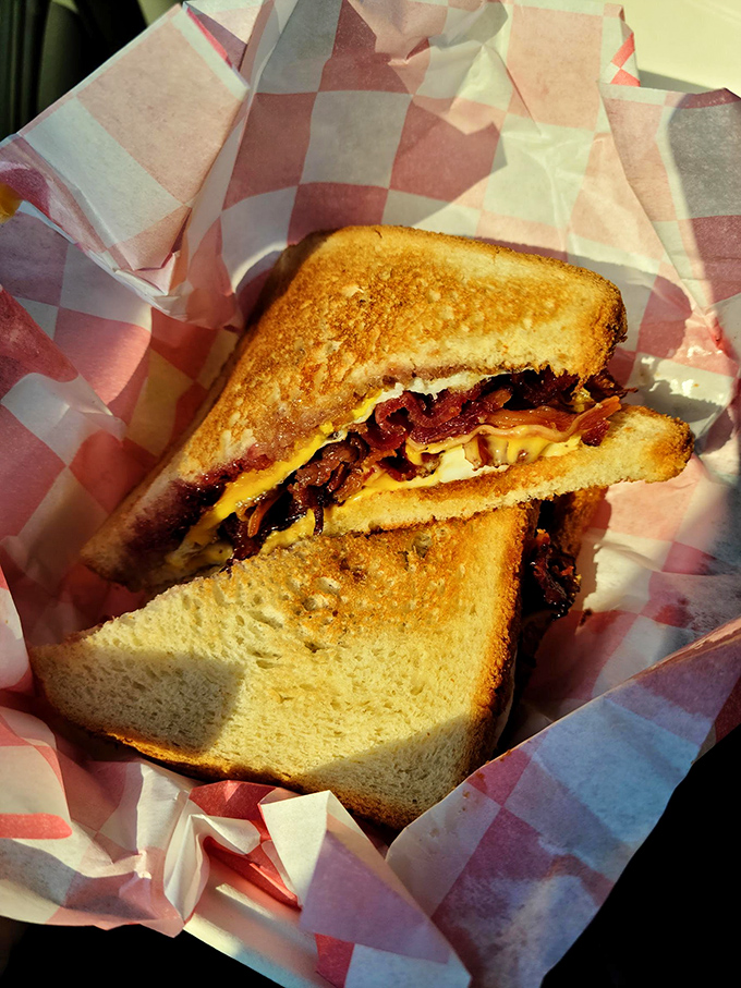 The sandwich that launched a thousand return trips. That perfect toast, melty cheese, and bacon combo is the lunch equivalent of winning the lottery.