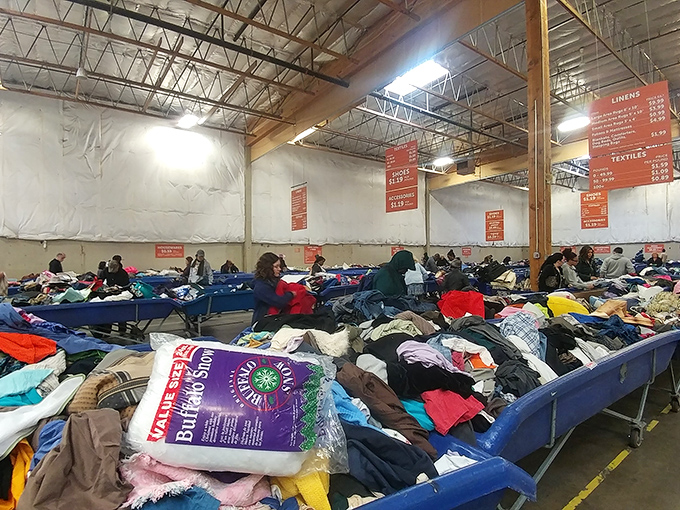 The true Olympic sport: strategic bin diving. Notice the concentration on these competitors' faces as they scan for potential treasure.