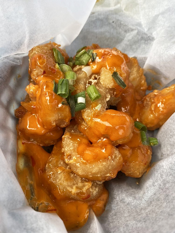 Buffalo shrimp: where coastal meets comfort food. These crispy morsels tossed in tangy sauce might make you temporarily forget about wings altogether.