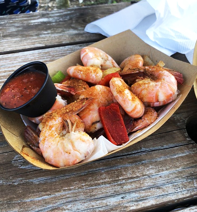 Carolina shrimp so fresh they practically introduce themselves. Served in that unpretentious paper boat&mdash;because when seafood is this good, fine china would just be showing off.