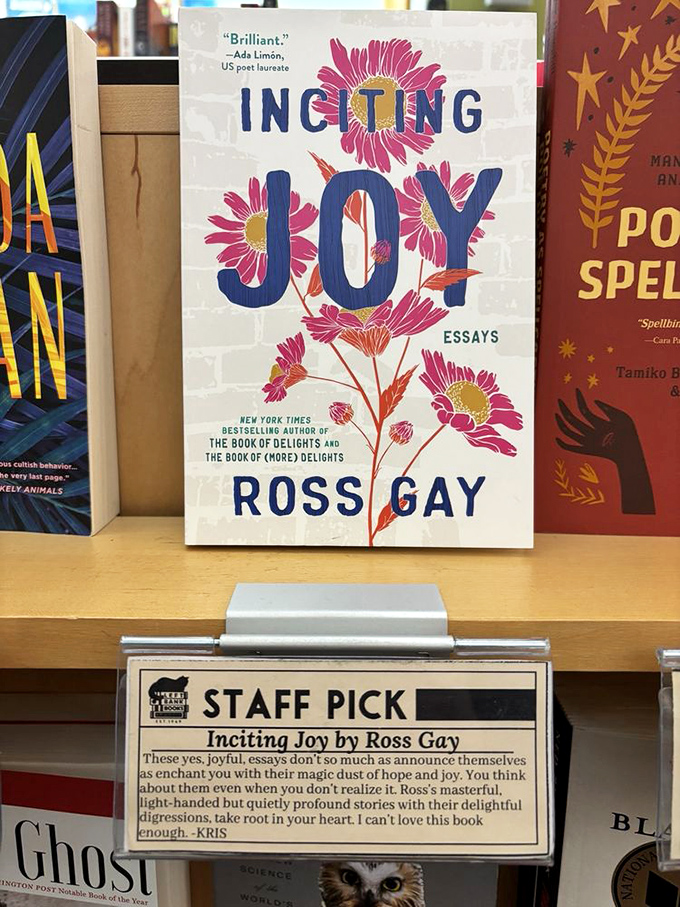Staff picks: the human algorithm that beats any online recommendation. Kris's heartfelt endorsement of Ross Gay's "Inciting Joy" feels like advice from a trusted friend.