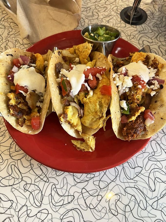 Breakfast tacos that make you question why we ever relegated tacos to lunch and dinner. The morning revolution is corn tortilla-wrapped and queso-topped.