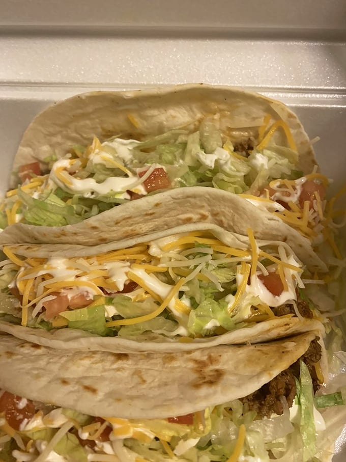 Soft tacos that don't need fancy presentation to impress. The generous fillings and fresh toppings speak a universal language of deliciousness.