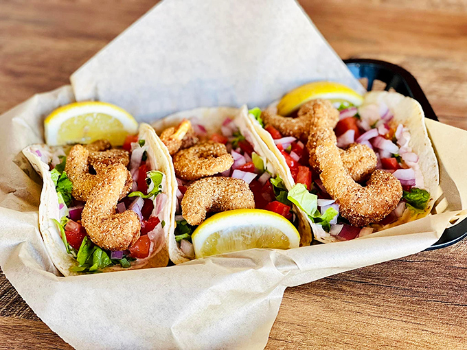 Taco 'bout a flavor fiesta! These crispy shrimp tacos are like a beach vacation for your mouth. Don't forget to add a squeeze of zesty lemon!