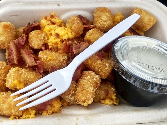 Tater tots with bacon and cheese&mdash;the holy trinity of comfort food. Proof that sometimes the side dish steals the spotlight.
