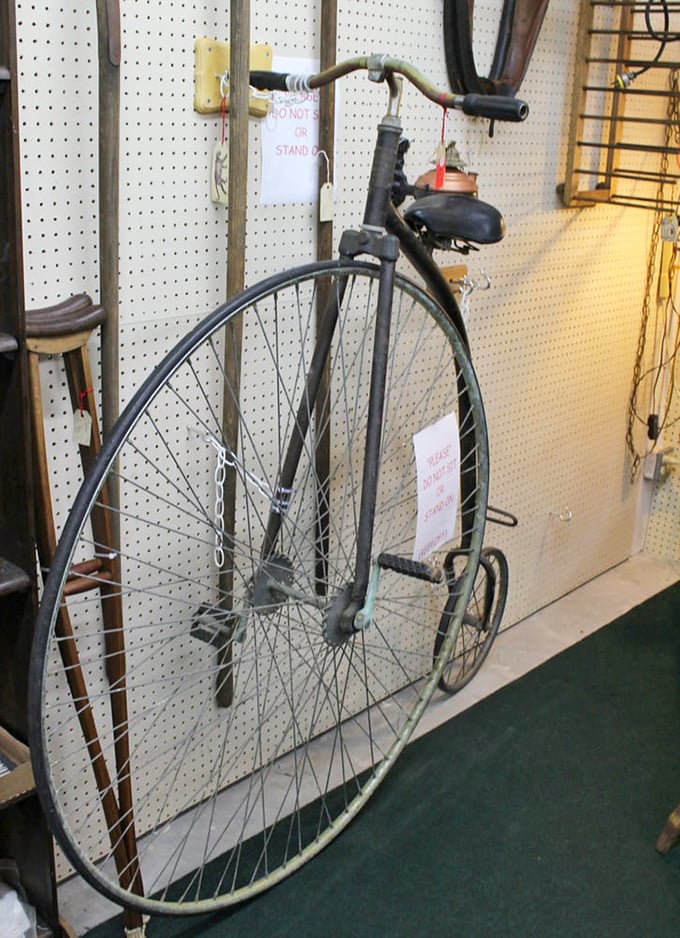 Before Pelotons and mountain bikes, there was this magnificent penny-farthing bicycle. The original "look Ma, no hands" was considerably more daring!