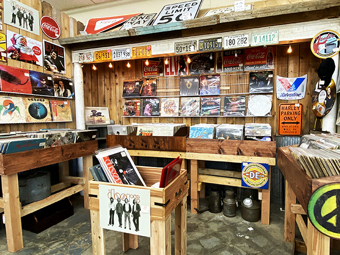 The vinyl section: where music lovers can physically touch their nostalgia and debate whether albums really do sound better than streaming.