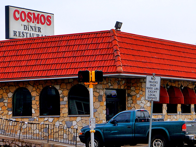 Cosmos' stone exterior and dramatic red roof&mdash;architectural shorthand for "prepare your taste buds for something extraordinary."