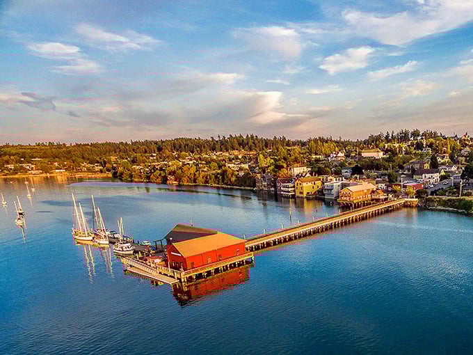 Coupeville's waterfront buildings stand like colorful soldiers in a row, keeping watch over Penn Cove's famous mussel beds.