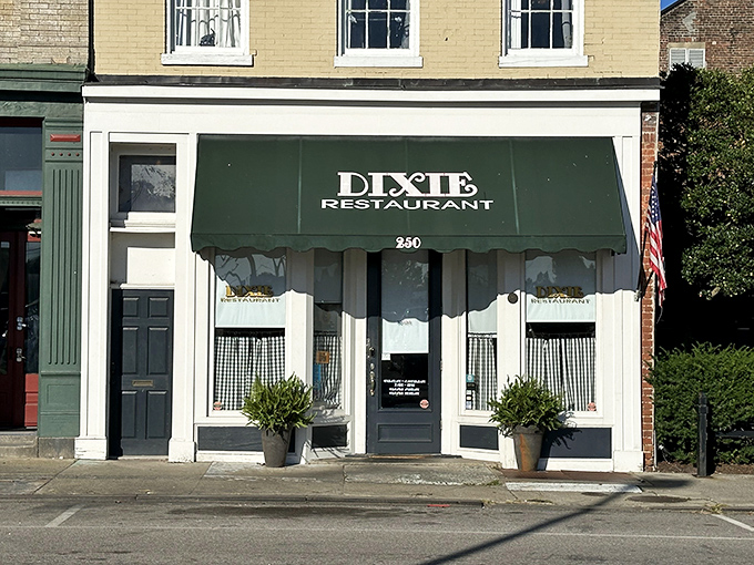 The Dixie's green awning &ndash; a portal to a world where calories are just theoretical and pie is a legitimate breakfast choice.