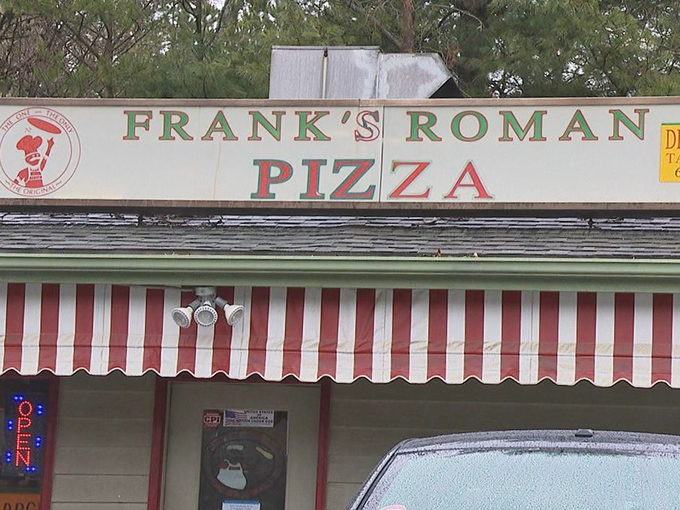 Frank's Roman Pizza's weathered sign and striped awning tell you everything: this place was making great pizza before it was Instagram-worthy.