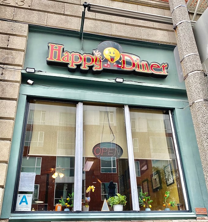 Happy Diner: That smiling sun logo isn't just cute&mdash;it's truth in advertising. Happiness served daily in historic San Pedro brick.