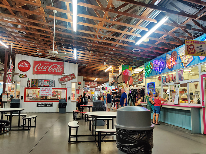 Fresh produce paradise! Red Barn's market aisle bursts with vibrant fruits and vegetables that put supermarket offerings to shame.