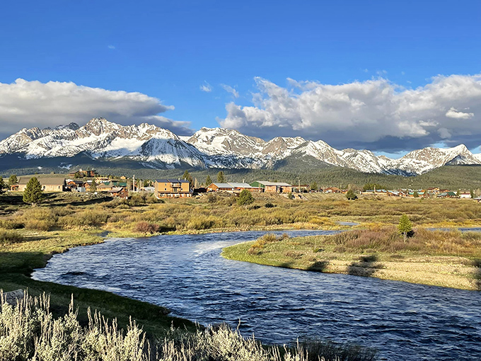 Stanley: The Sawtooth Mountains create nature's perfect amphitheater around tiny Stanley, where human settlement feels like a polite suggestion.