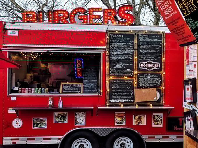 The Dog House PDX: This food truck's twinkling lights and bright red exterior house creative hot dog architects who've elevated the humble frank to gallery-worthy status.