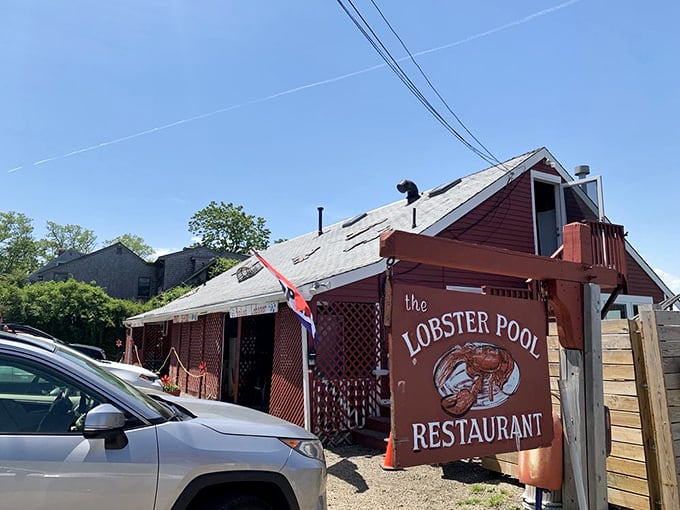 The Lobster Pool's rustic red exterior houses seafood treasures that taste even better with that million-dollar ocean view.