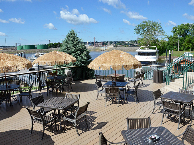 Those tiki huts aren't just for show &ndash; they're your front-row seat to Mississippi River magic.