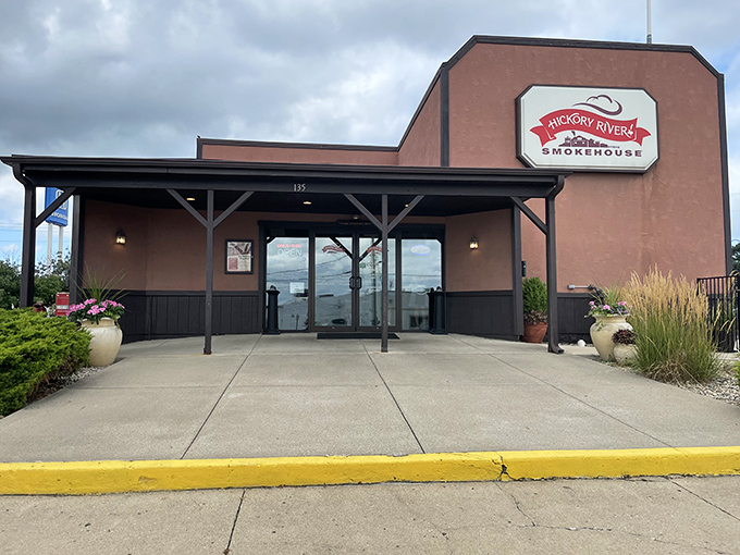 The welcoming entrance of Hickory River promises a meat-lover's journey without the Texas road trip.