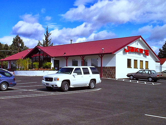 Jake's Diner (Bend): The stone fa&ccedil;ade suggests permanence, appropriately for a place that's been satisfying Bend's breakfast cravings for generations.